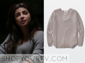 Quantico: Season 1 Episode 9 Alex's Grey V Neck Sweater | Shop Your TV