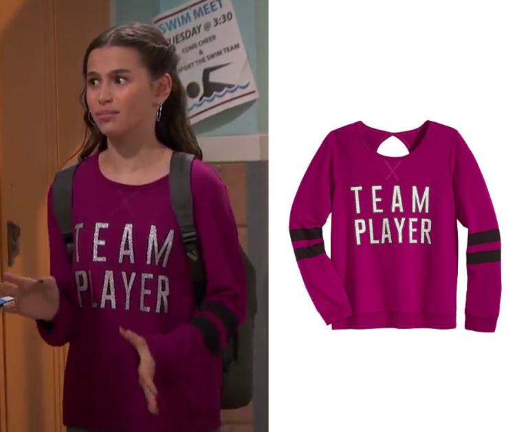 Raven's Home: Season 2 Episode 3 Tess' Purple Team Player Sweater ...