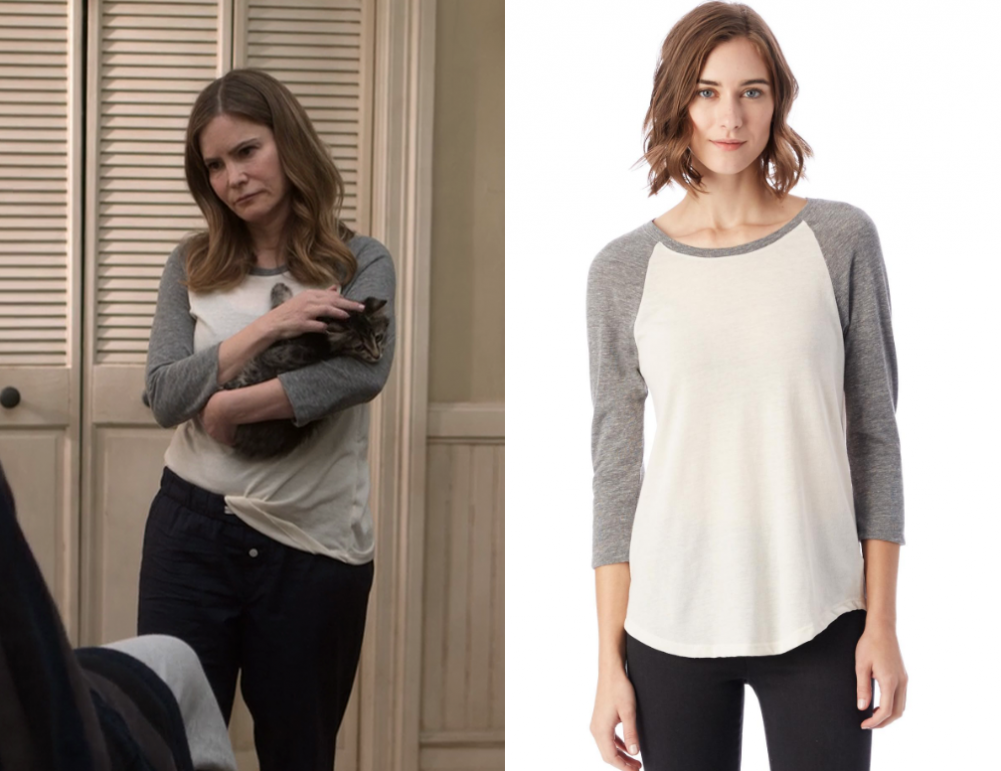 Atypical: Season 2 Episode 2 Elsa's Grey White Raglan Shirt | Shop Your TV