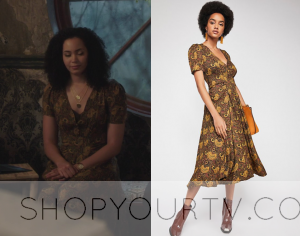 Charmed: Season 1 Episode 6 Macy's Printed V Neck dress | Shop Your TV