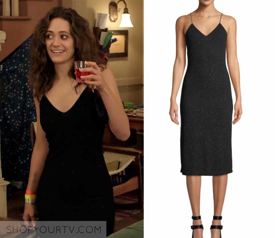 Shameless: Season 9 Episode 11 Fiona's Black Sequinned Cami Dress ...