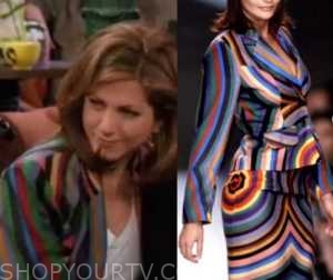 Friends: Season 2 Episode 18 Rachel's Rainbow Striped Jacket | Shop Your TV
