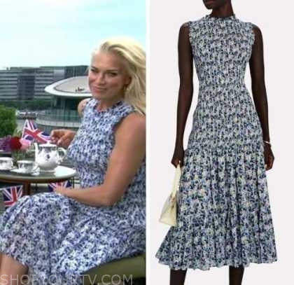 Good Morning America: June 2022 Hannah Waddingham's Blue Floral Smocked ...