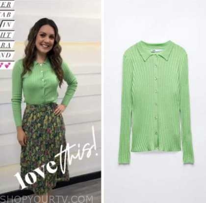 Good Morning Britain: July 2022 Laura Tobin's Green Rib Knit Polo ...