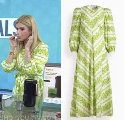 The Today Show: September 2022 Jill Martin's Green Floral Chevon Midi ...