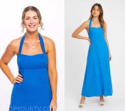 Farmer Wants a Wife: Season 12 Madison's Blue Halter Dress | Shop Your TV