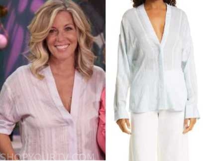 General Hospital: September 2022 Carly's Light Blue Sheer Stripe Blouse ...