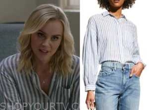 The Rookie: Season 5 Episode 5 Isabel's Blue/White Striped Shirt | Shop ...