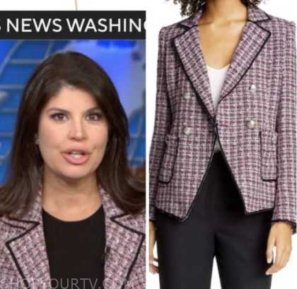 CBS Mornings: November 2022 Natalie Brand's Pink Tweed Blazer | Shop ...