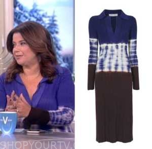 The View: December 2022 Ana Navarro's Blue and Brown Tie Dye Sweater ...