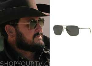 Yellowstone: Season 5 Episode 5 Ripp's Gold Rim Aviator Sunglasses ...