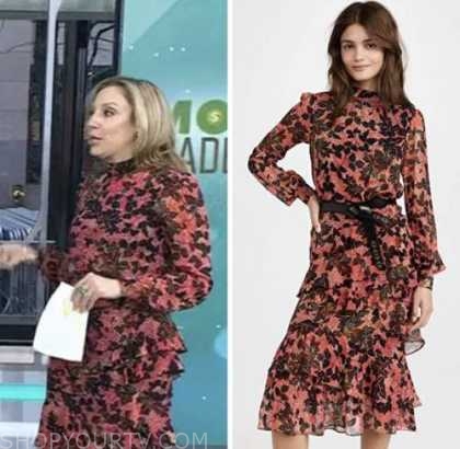 The Today Show: January 2023 Kristin O'Keefe's Red Floral Tiered Midi ...