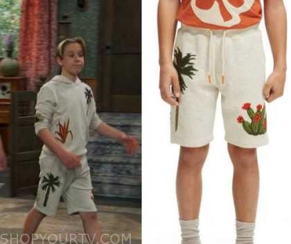 Bunk'd: Season 6 Episode 19 Jake's Embroidered Palm Shorts | Shop Your TV