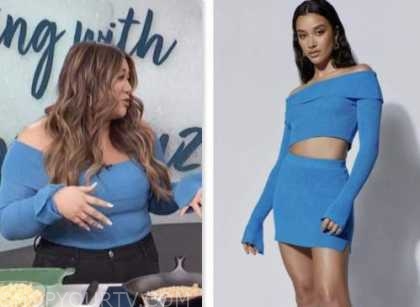 Access Daily: April 2023 Remi Cruz's Blue Off-the-Shoulder Knit Top ...