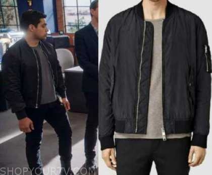 NCIS: Season 20 Episode 20 Torres' Black Nylon Bomber Jacket | Shop Your TV