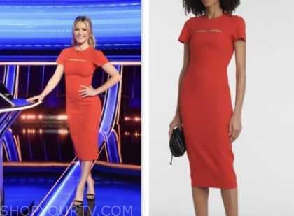 The Chase: Season 3 Episode 17 Sara Haines's Red Cutout Sheath Dress ...