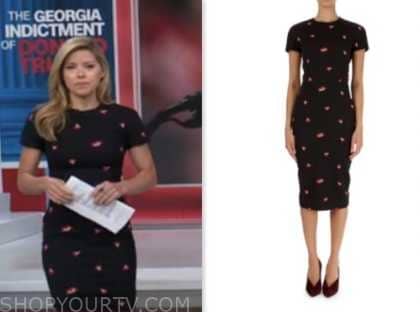 CNN News Central: August 2023 Kate Bolduan's Black and Red Printed ...