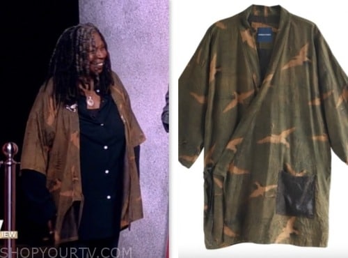 The View: September 2023 Whoopi Goldberg's Green Crane Bird Kimono ...