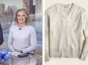 The Today Show: January 2024 Dylan Dreyer's Grey "Take Care of Yourself" Sweater | Shop Your TV