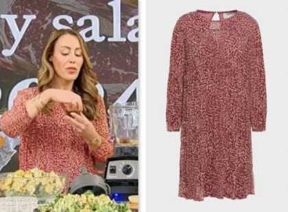 Tamron Hall Show: January 2024 Kathleen Ashmore's Red Printed Dress ...