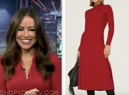 The Today Show: January 2024 Kaylee Hartung's Red Zip-Front Knit Dress ...