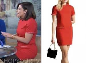 The Today Show: January 2024 Chloe Melas's Red Contrast Trim Mini Dress ...