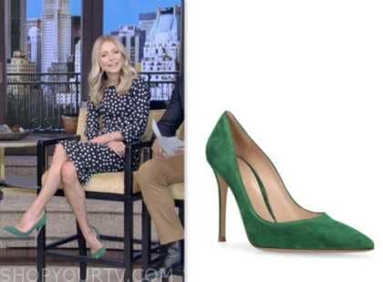 Live with Kelly and Mark: January 2024 Kelly Ripa's Green Suede Pumps ...