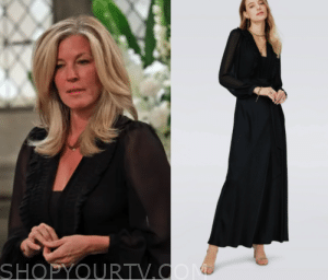 General Hospital: January 2024 Carly's Black Sheer Sleeve Dress | Shop ...