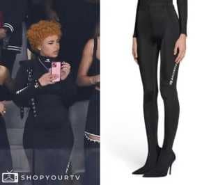 Super Bowl: LVIII Ice Spice's Black "Balenciaga" Leggings | Shop Your TV