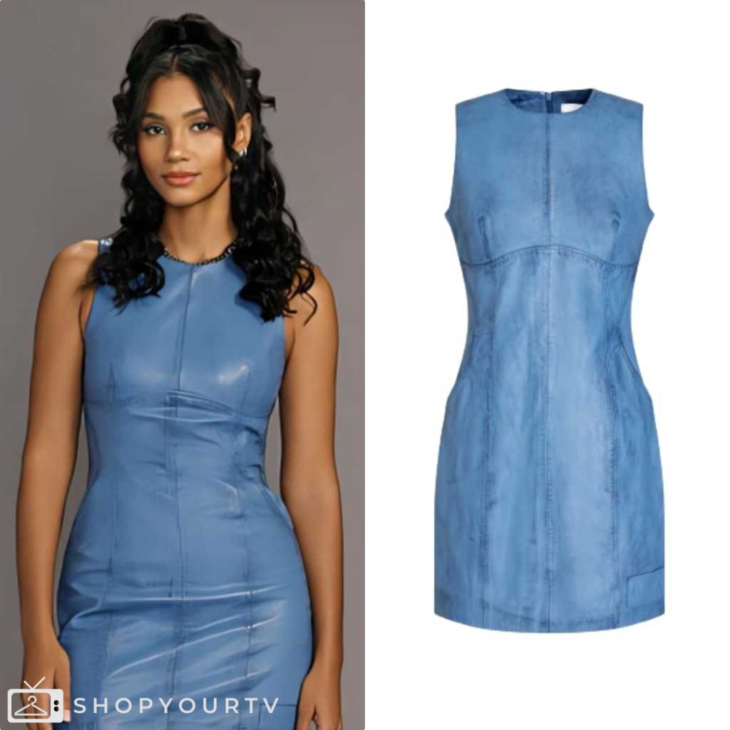 All American: Season 6 Layla's Light Blue Leather Dress | Shop Your TV