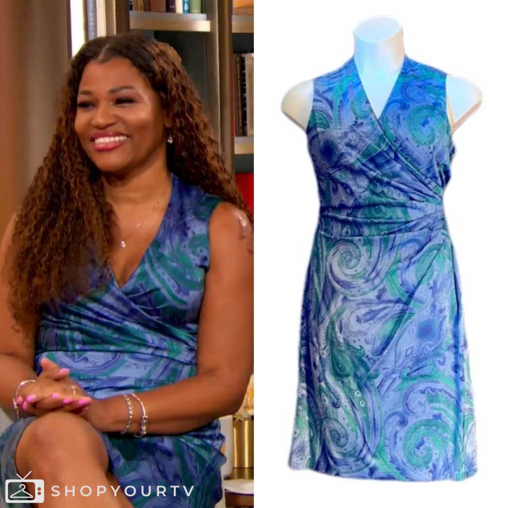 Drew Barrymore Show: March 2024 Blue Wrap Dress | Shop Your TV