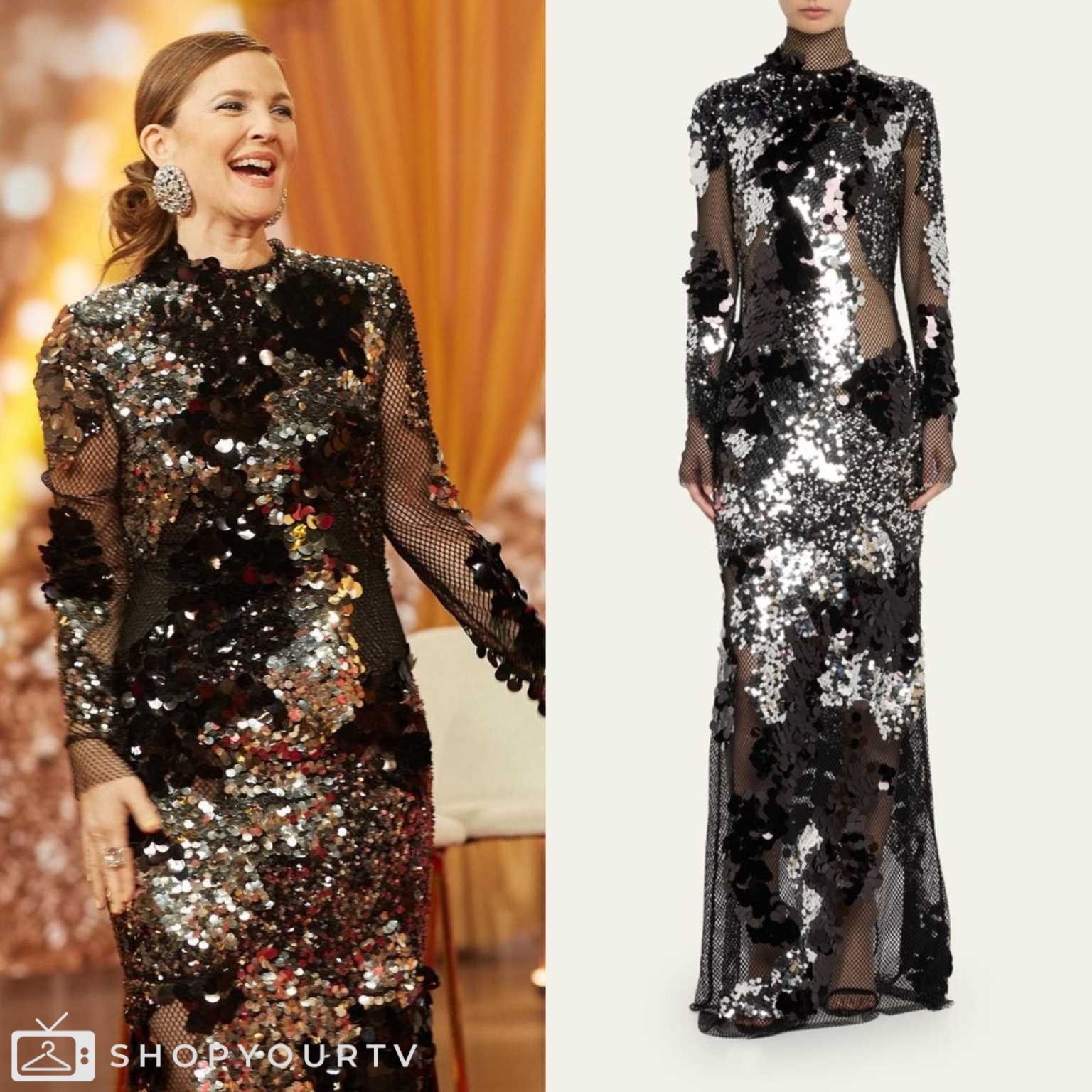 Drew Barrymore Show: March 2024 Drew Barrymore’s Sequined Gown | Shop ...