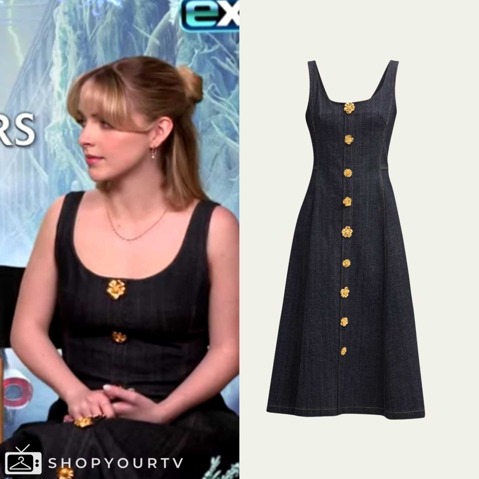 Extra: March 2024 Mckenna Grace’s Denim Midi Dress | Shop Your TV