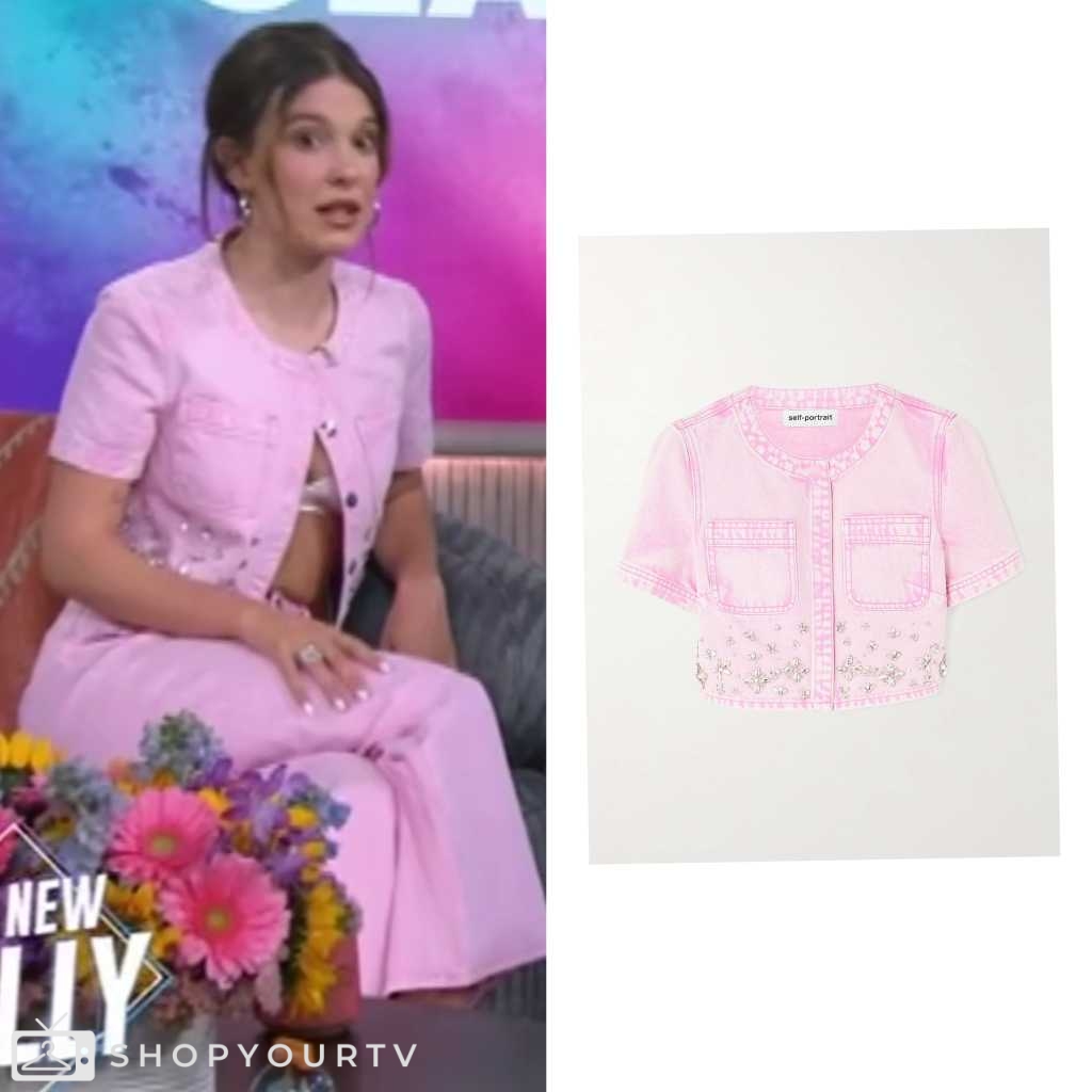 The Kelly Clarkson Show: March 2024 Millie Bobby Brown’s Pink Jacket ...
