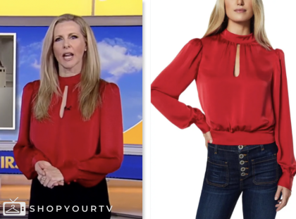Fox and Friends: March 2024 Cheryl Casone's Red Satin Keyhole Blouse ...
