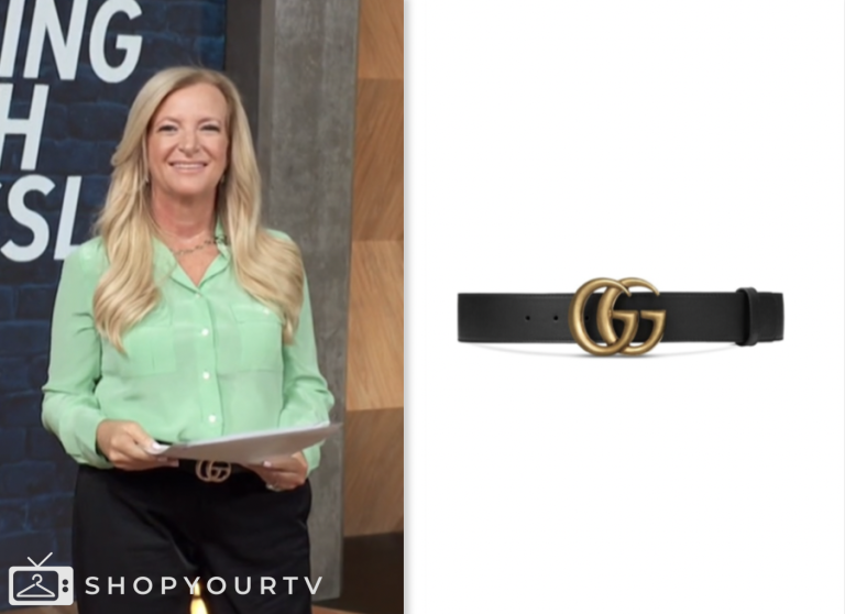 Access Daily: March 2024 Alison Triessl's Black Gold Buckle Logo Belt ...
