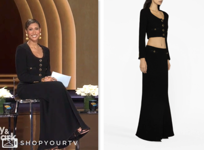 Live with Kelly and Mark: March 2024 Elaine Welteroth's Black Tweed Jacket and Long Skirt | Shop ...