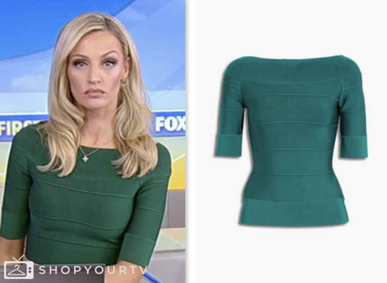 Fox and Friends: March 2024 Carley Shimkus's Green Bandage Top | Shop ...