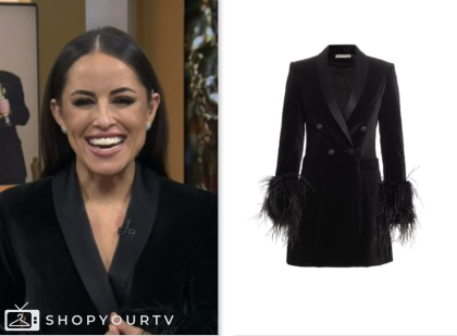 The Today Show: March 2024 Kaylee Hartung's Black Velvet Feather Cuff ...