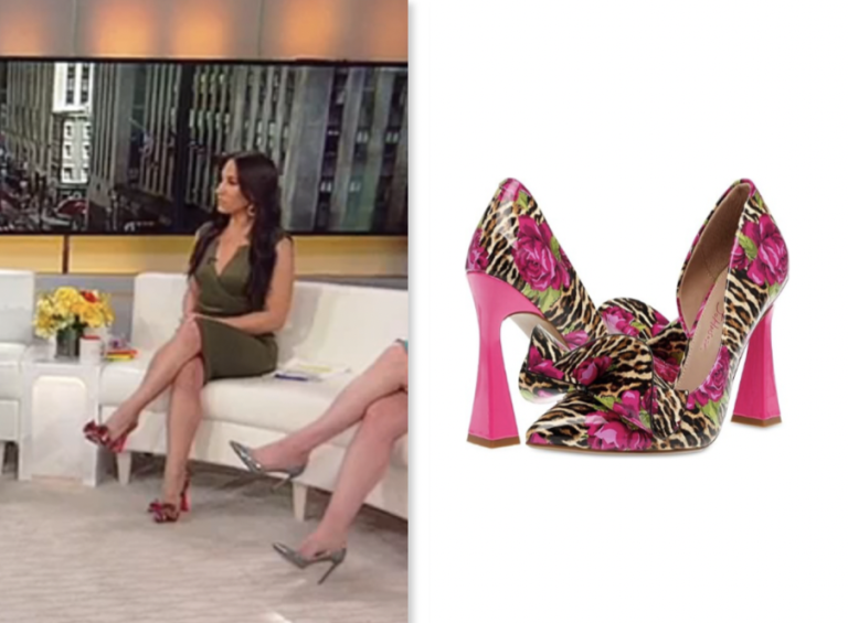 Outnumbered: March 2024 Emily Compagno's Leopard Floral Bow Heels ...