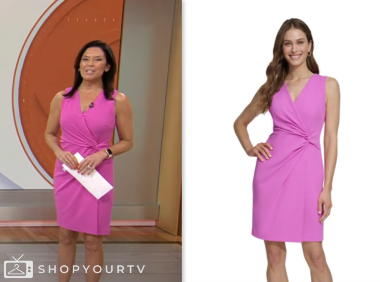 CBS Mornings: October 2023 Meg Oliver's Pink Wrap Coat | Shop Your TV