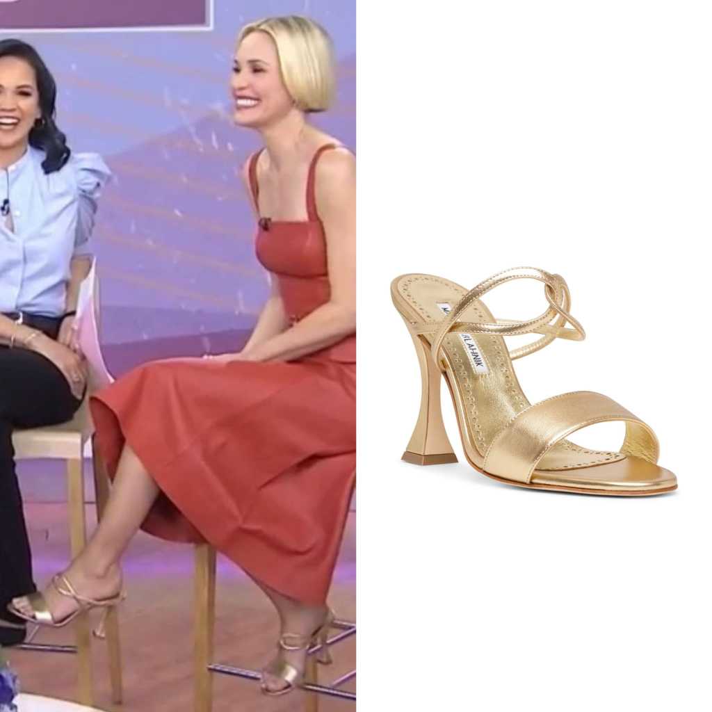 The Today Show: March 2024 Leslie Bibb’s Gold Mules | Shop Your TV