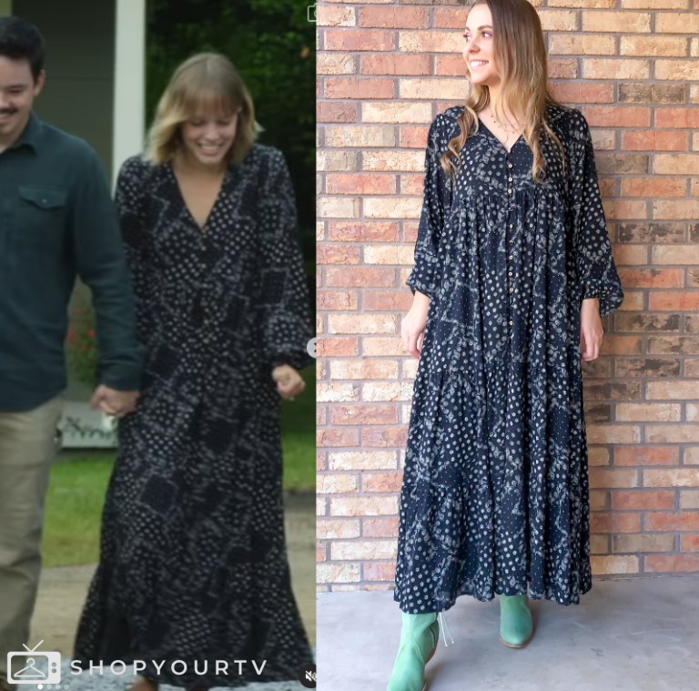 Home Town: Season 6 Episode 10 Dara's Black Printed Dress | Shop Your TV