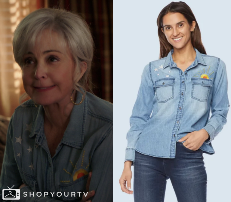 Young Sheldon: Season 7 Episode 4 Meemaw's Sun & Star Embroidered Denim ...