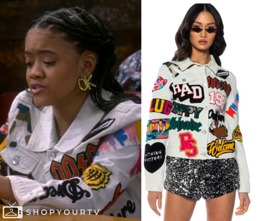 The Upshaws: Season 5 Episode 1 Aaliyah's Graphic Jacket | Shop Your TV