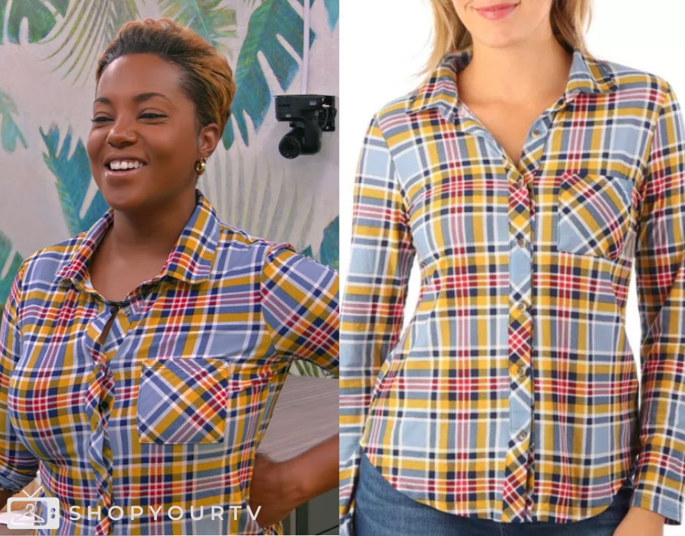 The Circle: Season 6 Episode 7 Caress' Plaid Shirt | Shop Your TV