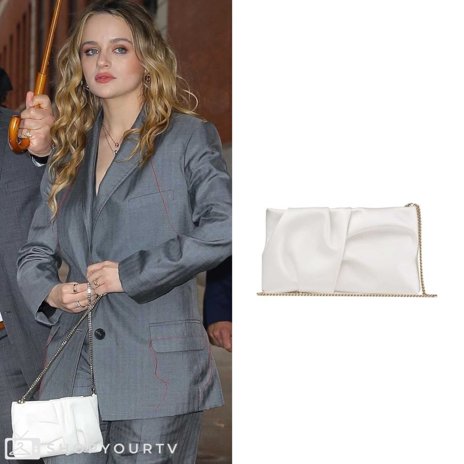 Drew Barrymore Show: April 2024 Joey King’s White Bag | Shop Your TV