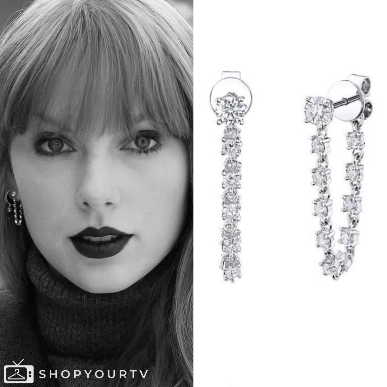 Fortnight MV: Taylor Swift’s Diamond Loop Earrings | Shop Your TV