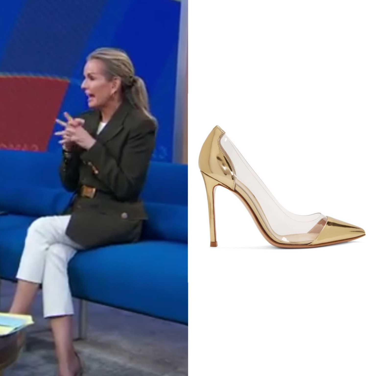 Good Morning America: April 2024 Jennifer Ashton’s Gold and PVC Pumps ...