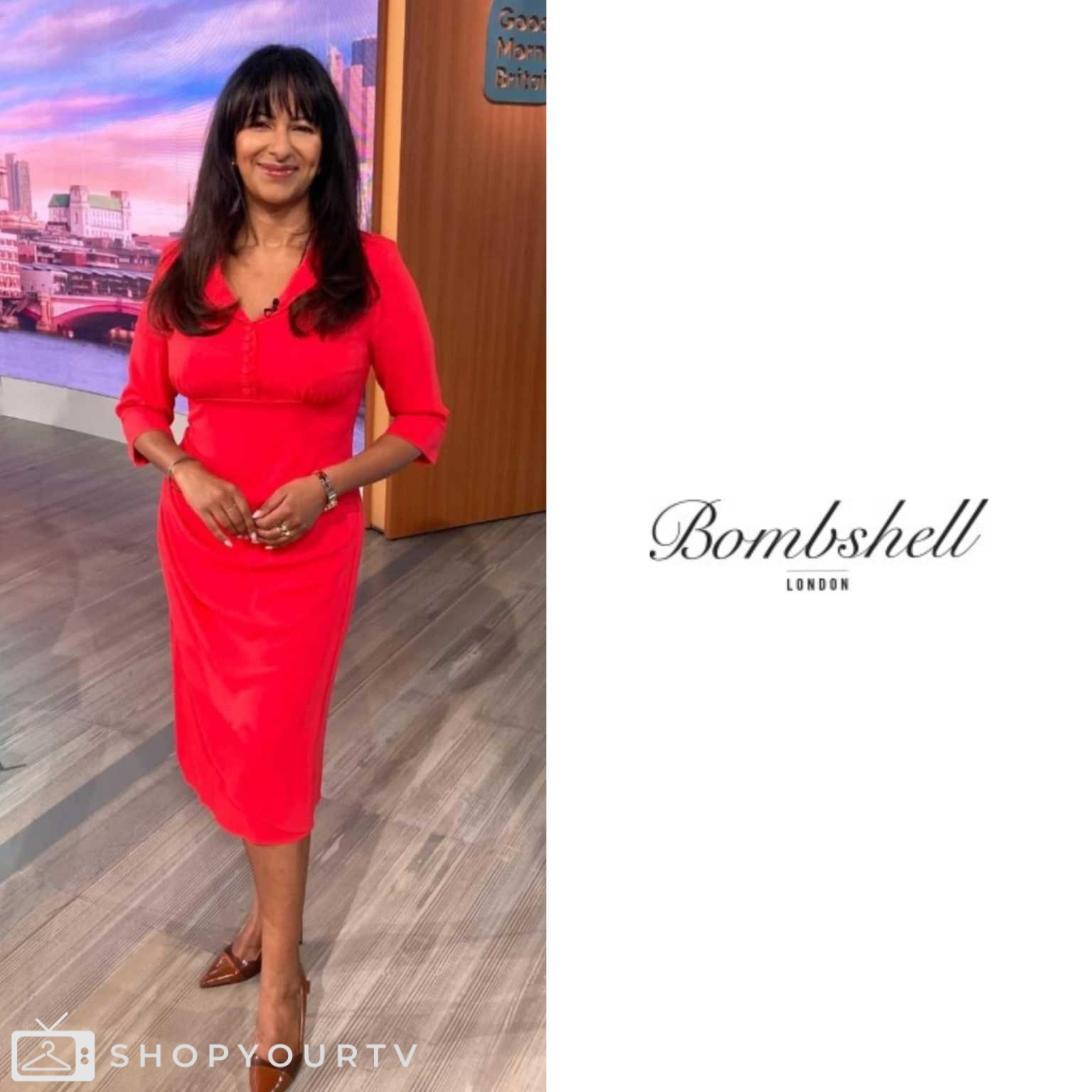 Good Morning Britain: April 2024 Ranvir Singh's Red Dress | Shop Your TV